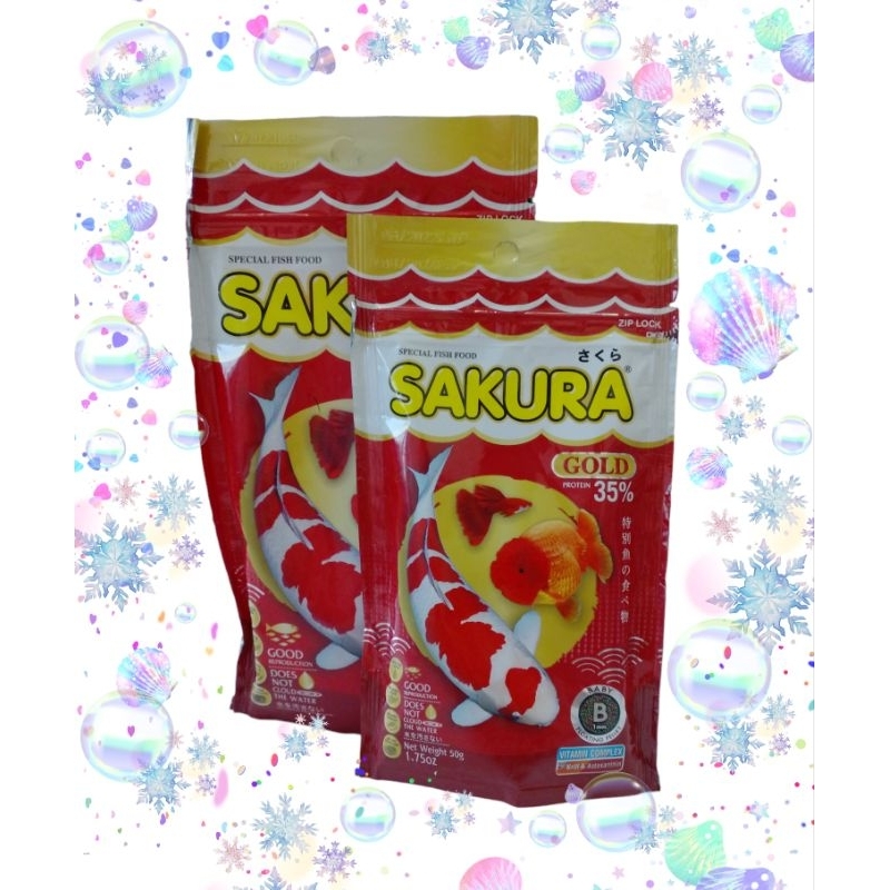 Ornamental Fish Food SAKURA Gold Size 50g-100g. | Shopee Malaysia