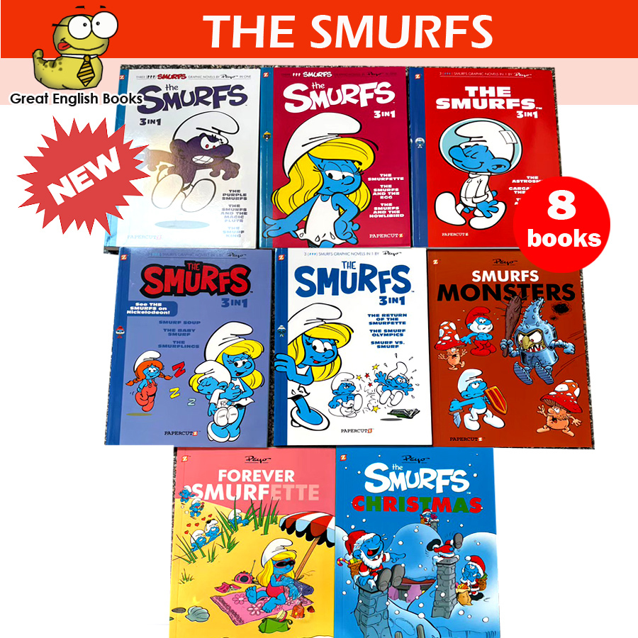English Comic Book The Smurfs Fun Adventure Set Of 8 Books | Shopee ...