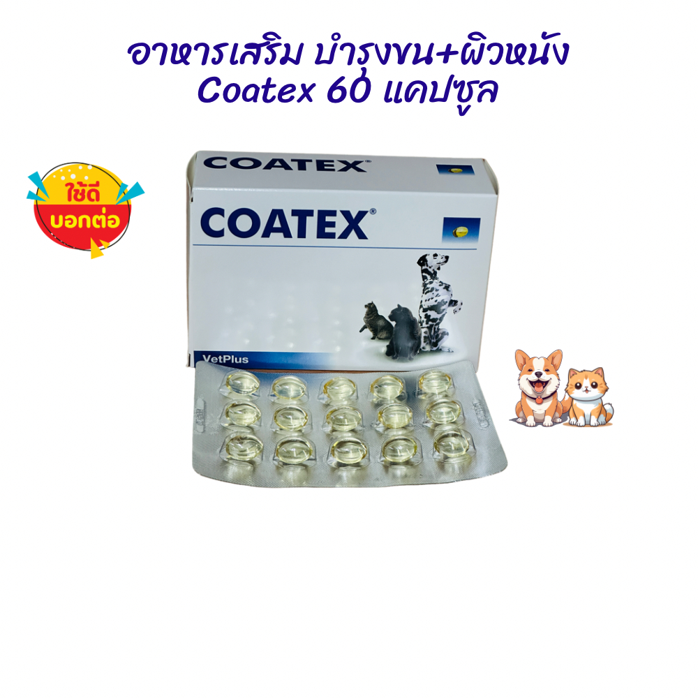 Coatex Hair Care Supplement Skin Dogs And Cats 60 Capsules (Exp: 08/ ...