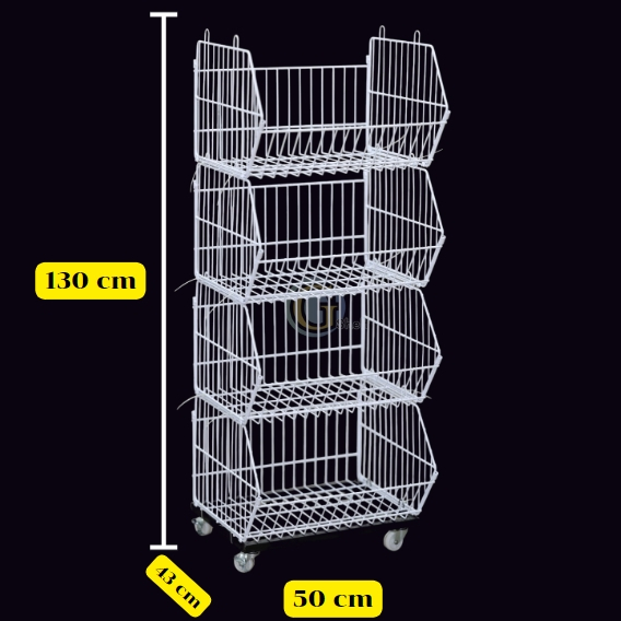 Grated Product Shelf 4-Tier With Wheels Easy To Move Size 50 * 43 * 130cm | Shopee Malaysia