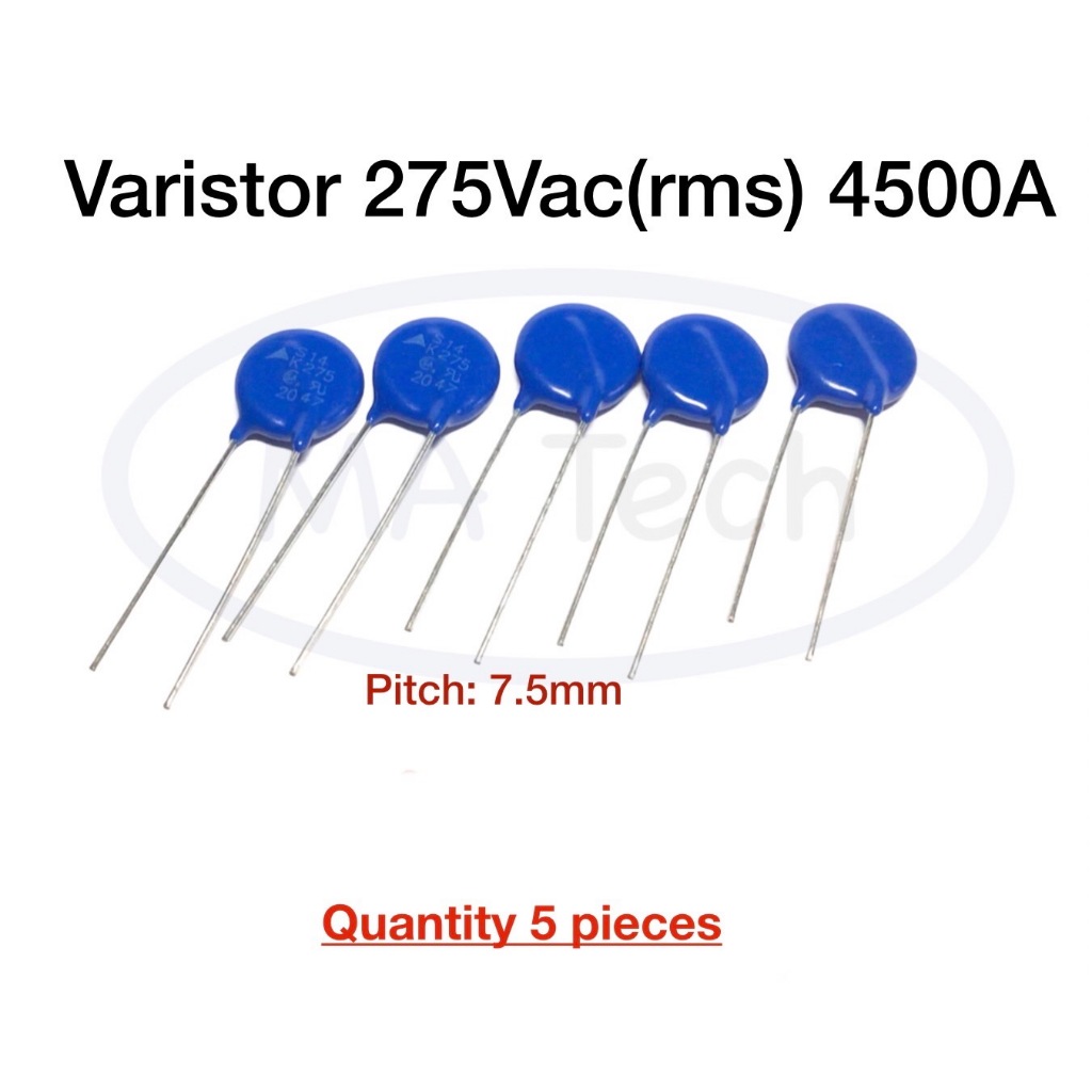 S14K275 Varistor 275Vac(rms) 4500A S14 K275 S14K275 275V 4500A Size ...