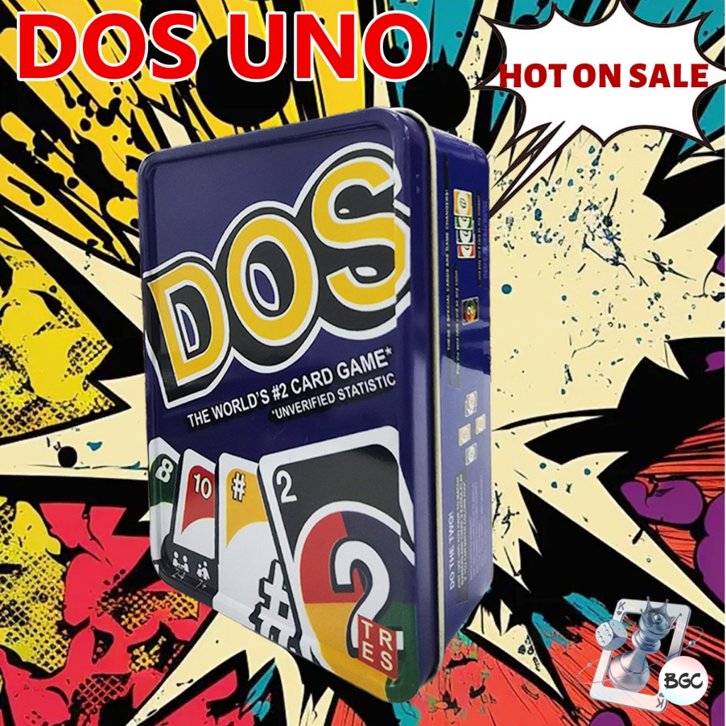 Dos UNO Card Game -108pcs Thicker Cards (Metal Box Package) | Shopee ...