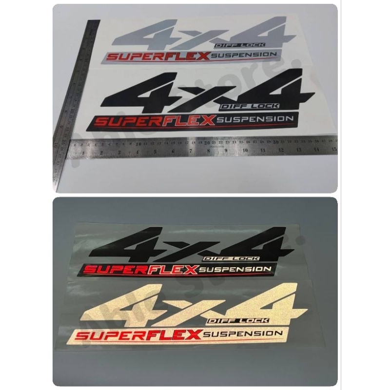 Sticker Screen 4x4 DIFF LOCK SUPERFLEX SUSPENSION Side For Pickup Truck ...
