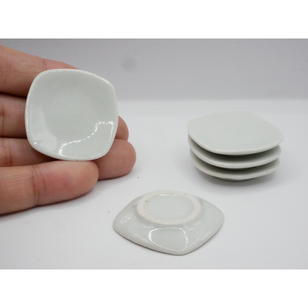 Ceramic Miniature Plate Square Shape Rounded Edge Items Decorations ...