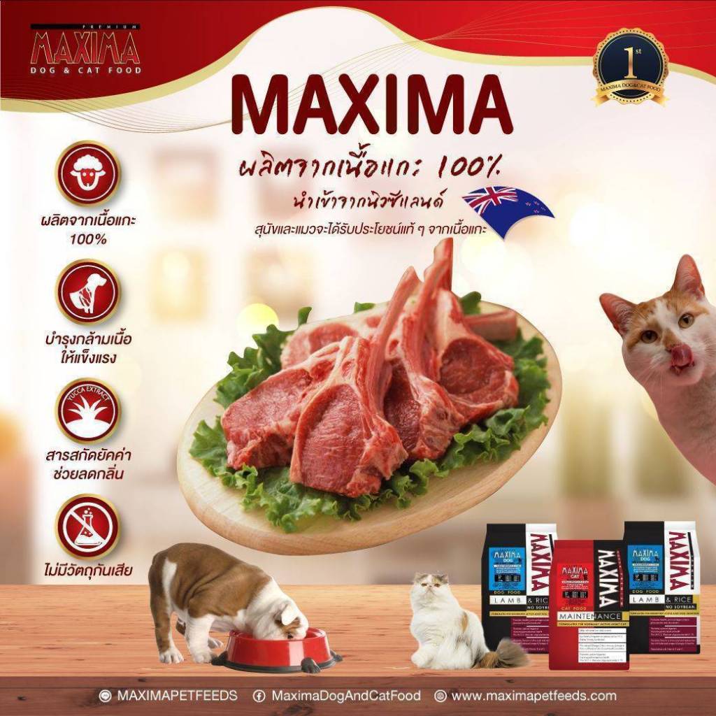 Maxima Cat Food Premium Grade Lamb Formula 1kg Pack (Sold Separately ...
