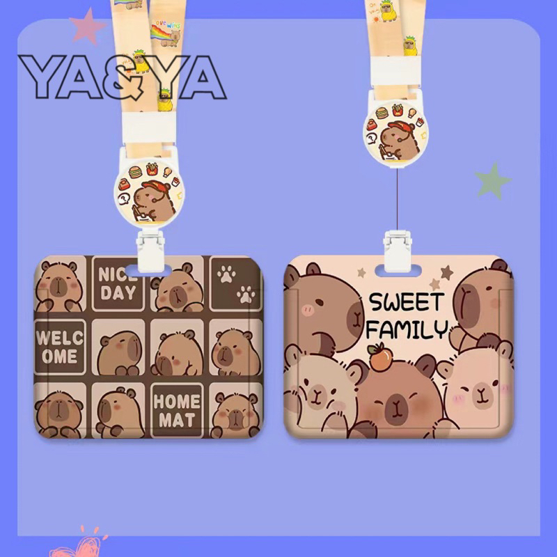 Capibara Yoyo Can Be Stretched Name Tag With Neck Lanyard Card Employee ...
