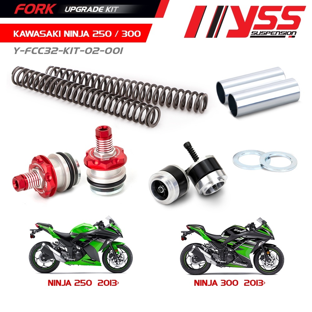 YSS Front FORK UPGRADE KIT NINJA 250/300/Z250/Z300/NINJA250SL/Z250SL ...