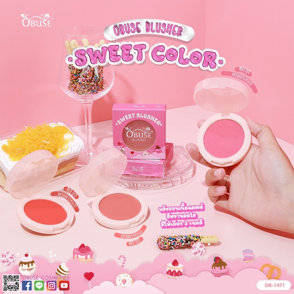 Blush On OBUSE SWEET BLUSHER OB-1471 Matte | Shopee Malaysia