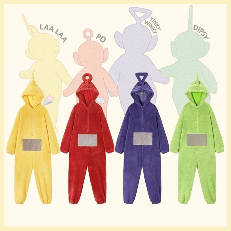 Teletubbies Fluffy All Colors Pajamas Jumpsuit Cosplay Cute Cartoon ...