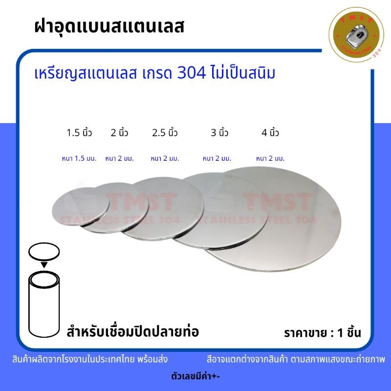 (Coin) Flat Plug Stainless Steel Grade 304 For Covering The End Of The ...