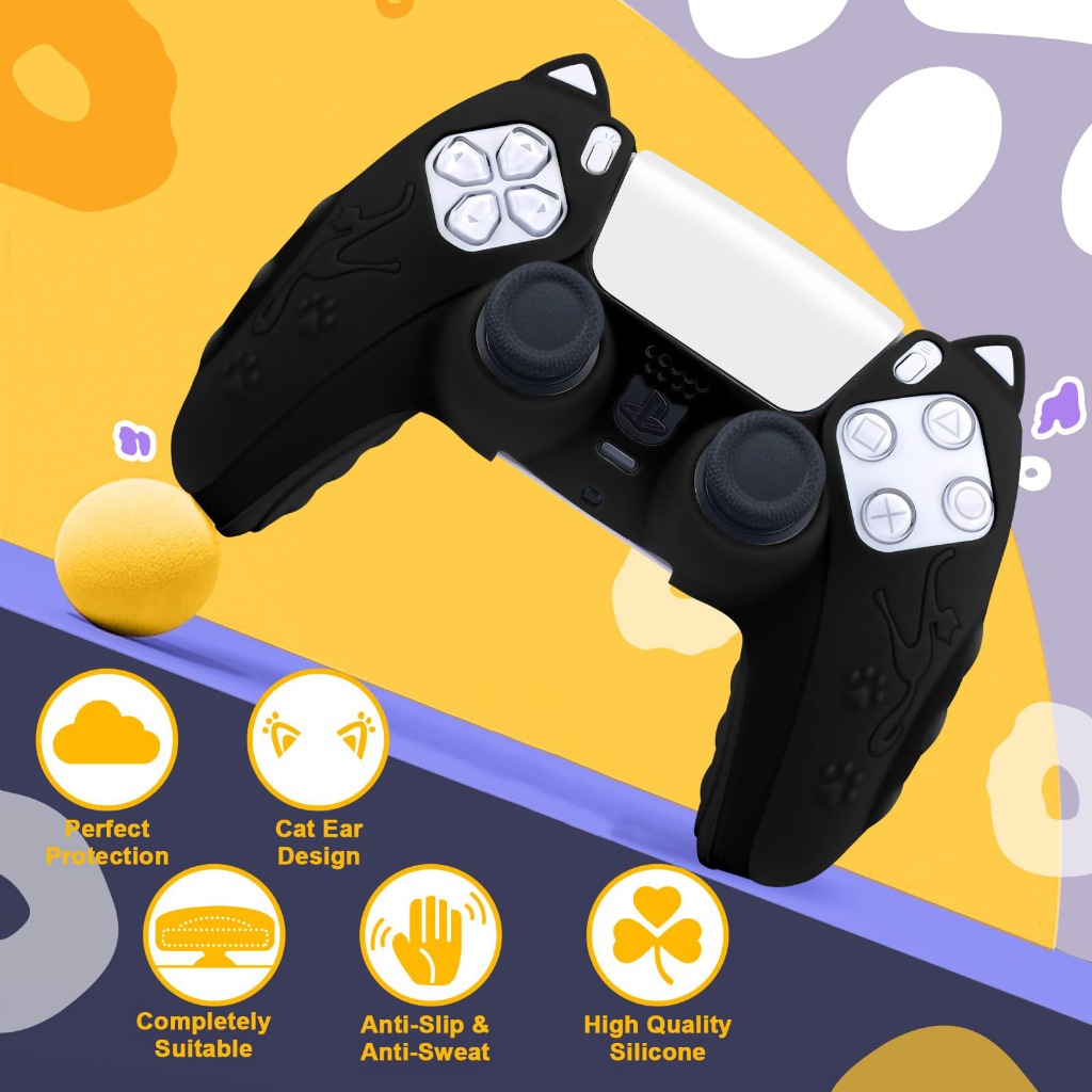 Silicone ps5 Game Controller for ps5 Cat Ears Non-Slip ps5 Console ...