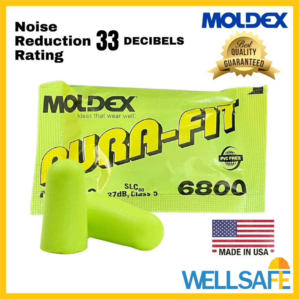 Moldex Foam Earplugs Pura-Fit Model 6800 Noise Reduction 33 dB | Shopee ...