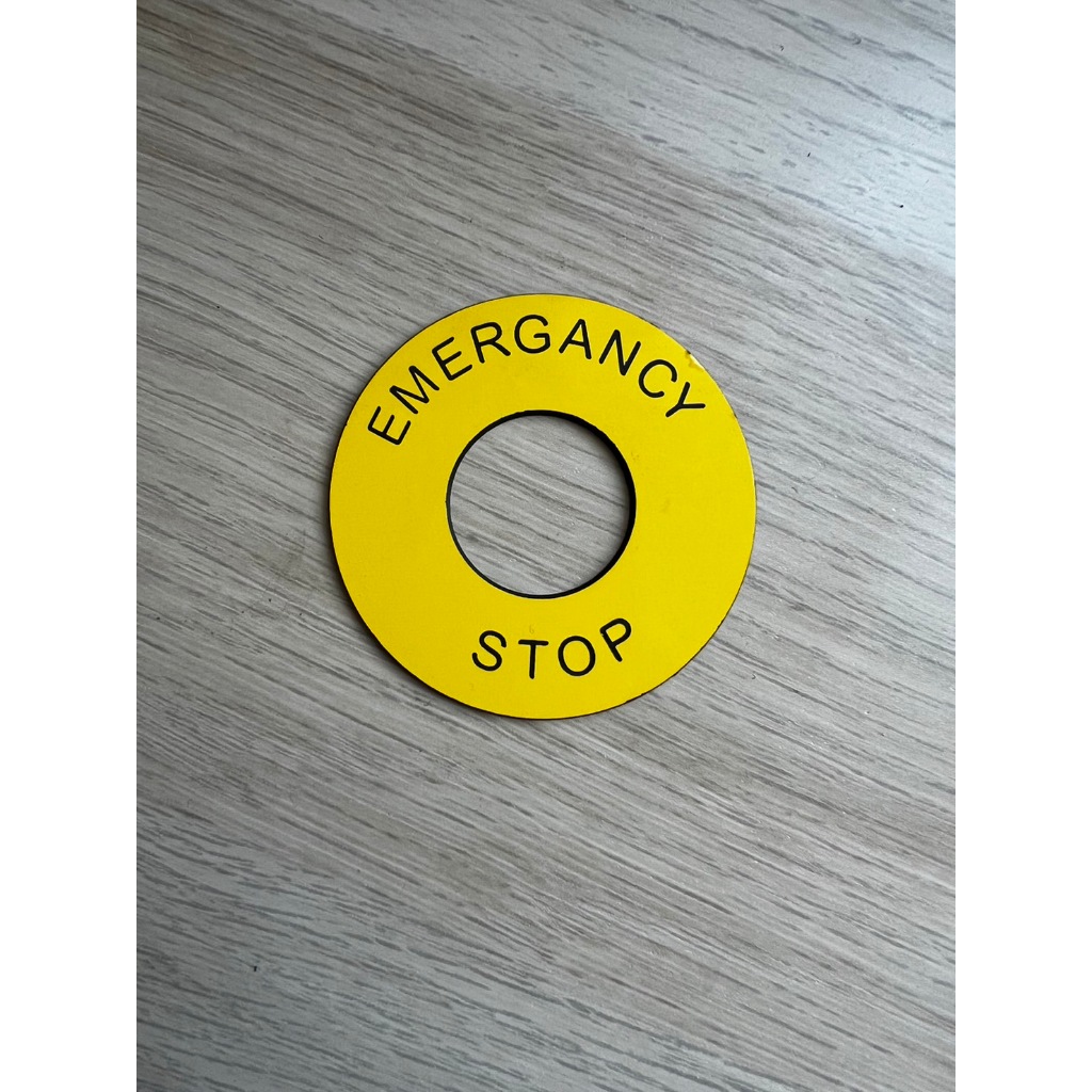 Emergency Switch Sign 22mm Memo Plate stop nameplate 22mm Material Is ...