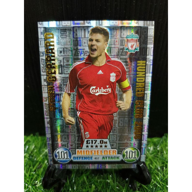 STEVEN GERRARD 100 CLUB 2008 TOPPS MATCH ATTAX EPL 2016-17 LIVERPOOL ...
