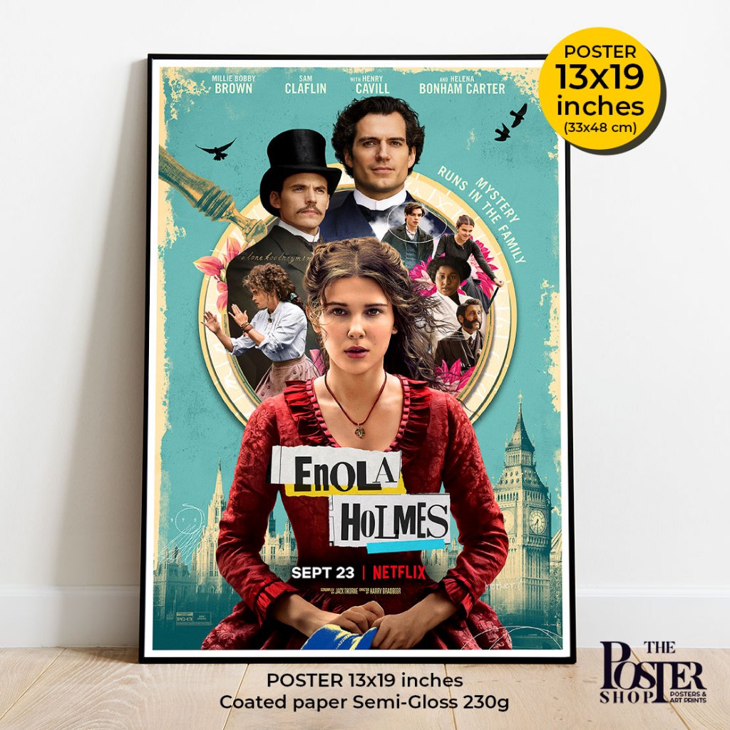 Enola Holmes Poster: Millie Bobby Brown Henry Cavill Louis Partridge ...