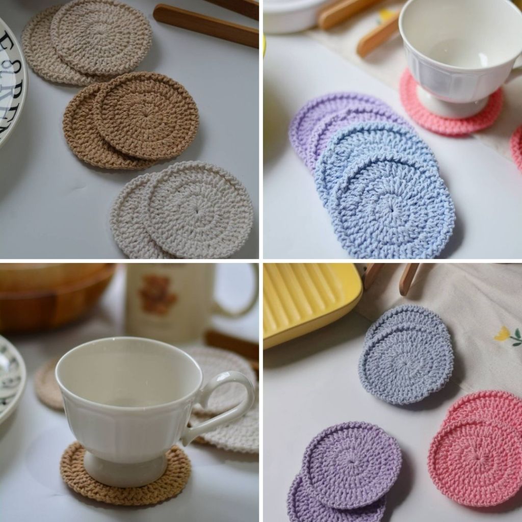 Memoryofflower Coaster Bleached Rope Muji Style Size 8cm (1 set 2 ...