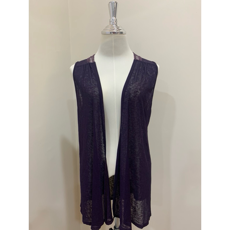 Dark Purple Robe Sleeveless Lace Pattern Good Work Imported From Japan ...