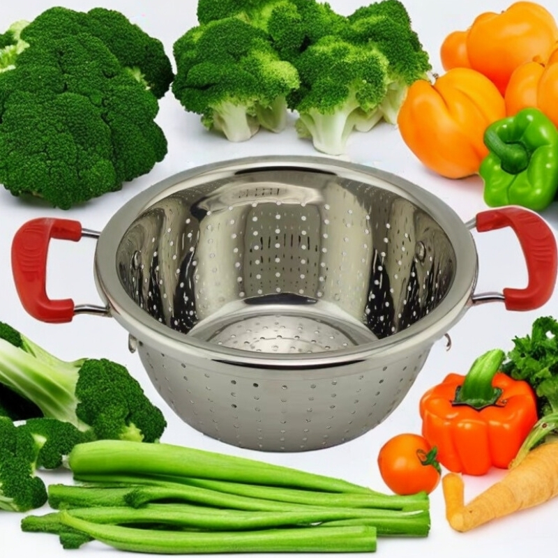 Vegetable Washing Basins Food Sieve Grate Stainless Steel Basin With ...