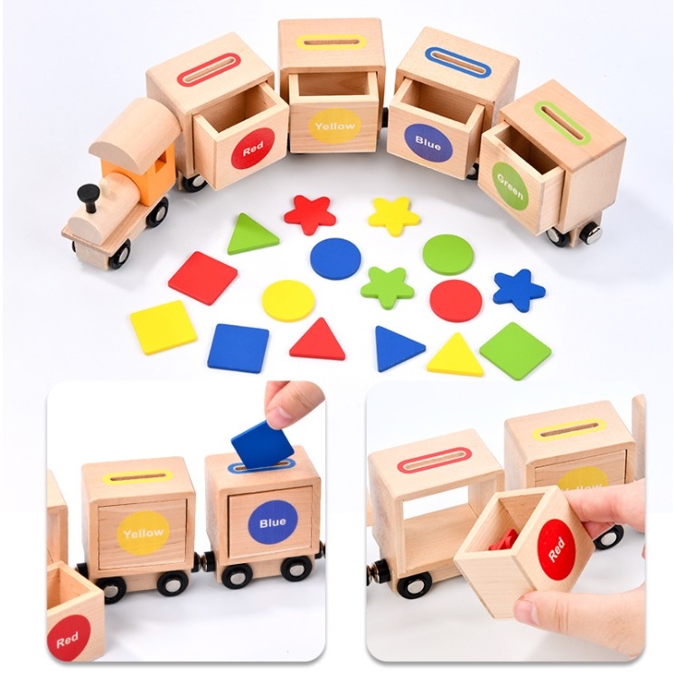 Montessori magnetic shape and color sorting train Style Toys Separate ...