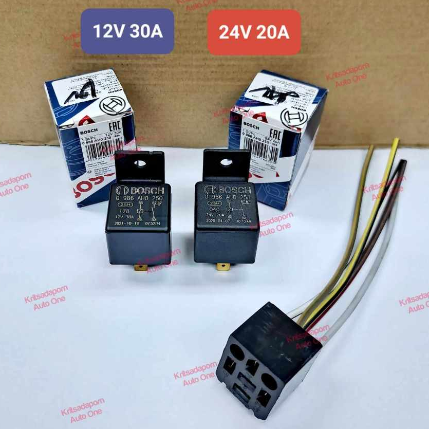 BOSCH Relay Boss/Size 12V 30A/24V 20A And Plug 1 Face 5 Pin Original Taiwan Product!! | Shopee ...