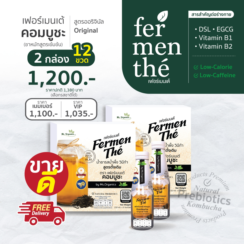 Fermente | Kombucha Tea Original Flavor 2 Box (12 Bottles) | Shopee ...