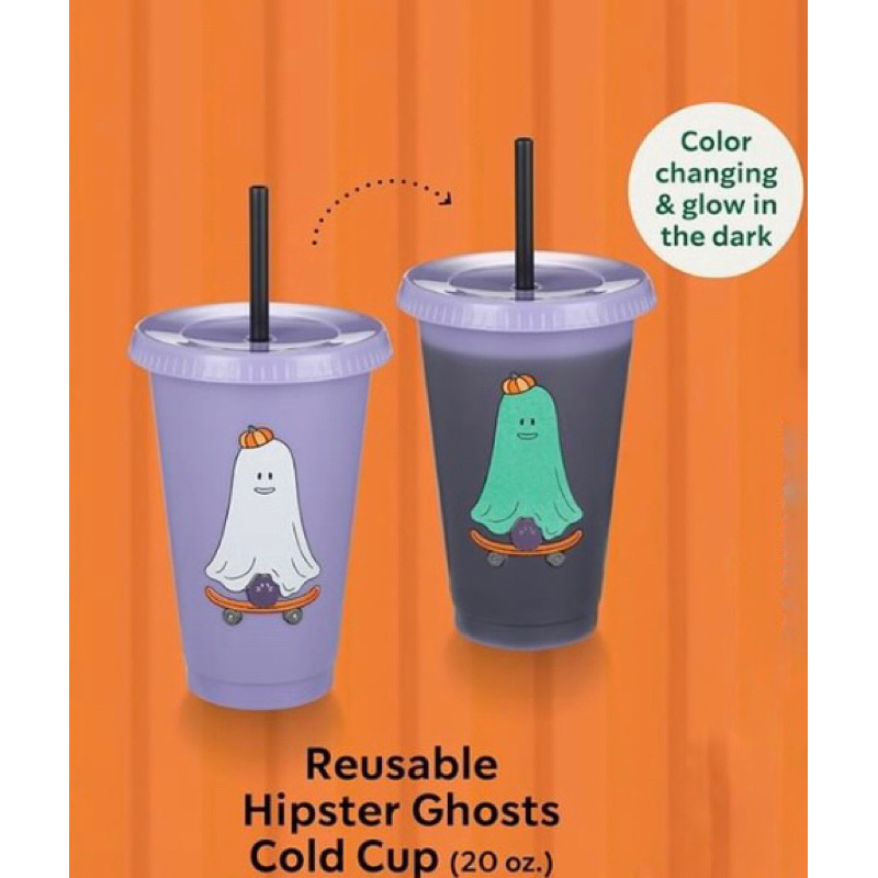 Starbucks Reuseable Hipster Ghosts Cold Cup 20 Oz | Shopee Malaysia