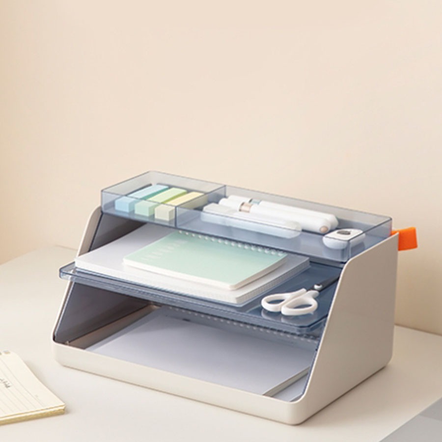 Stationery Shelf Storage Box file tray Desktop Keep Notebook Post-It ...