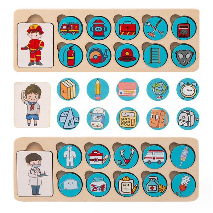 Career pairing battle game Occupation Division Montessori Toy ...