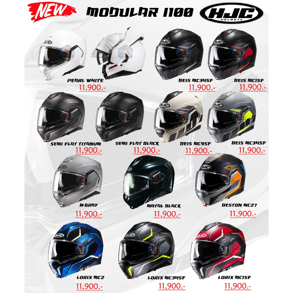HJC MODULAR Helmet (Super Chin Cap + Inner Glasses) I100 Come 2024 ...