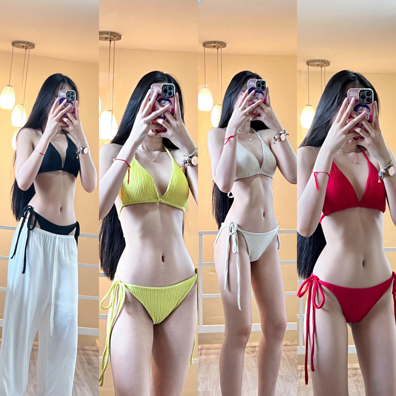 SpinnyHouse 2-Piece Bikini Swimwear Bark Fabric Built-In Sponge Thick Comfortable To Wear Self ...