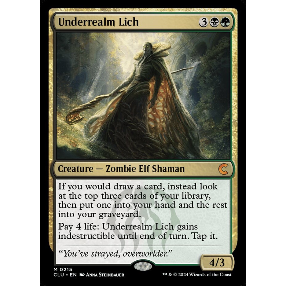 Underrealm Lich The Gathering Magic Card From Ravnica: Clue Edition ...