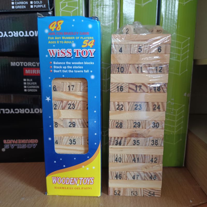 Jenga Game Building Collapse Wooden Toys | Shopee Malaysia