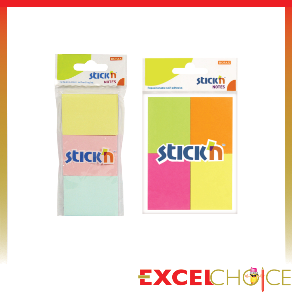 สติ๊กเอ็น กระดาษโน้ต 1.5 x 2" คละสีพาสเทล 21126 นีออนคละสี 21091 stick ...