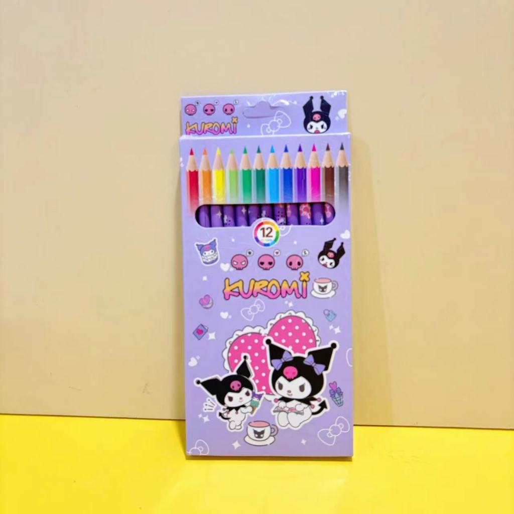 FUFU SHOP 12 Color Pencil Cartoon Pattern Crayon Kitty Doraemon Magquin ...