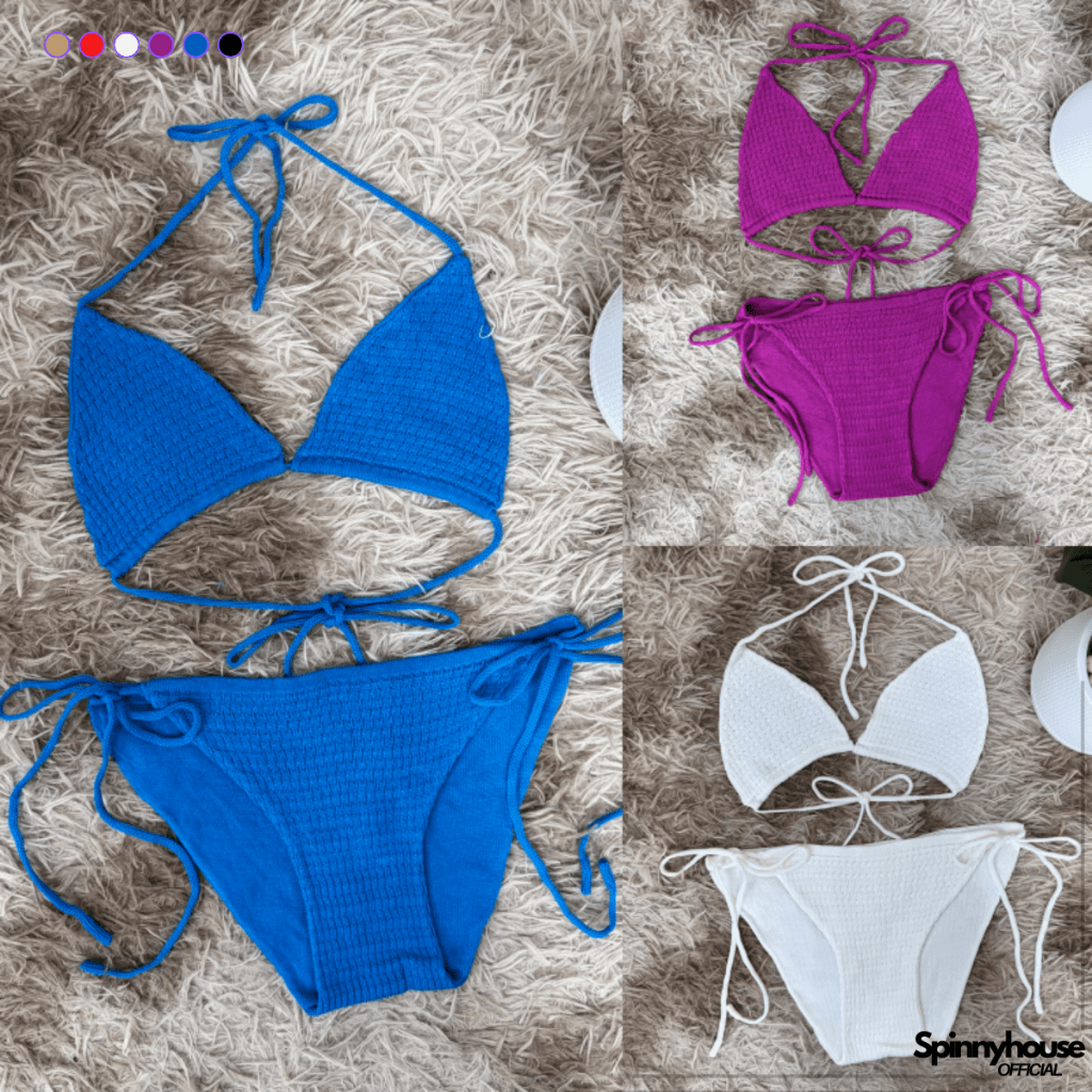 SpinnyHouse 2-Piece Bikini A Lot Of Stretch Silk Fabric Plump Girl Can Wear The Rope Decorated ...