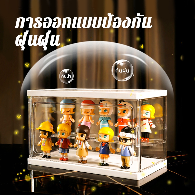 ORANGE Transparent Model Display Shelf Figure Box Cabinet Showcase ...