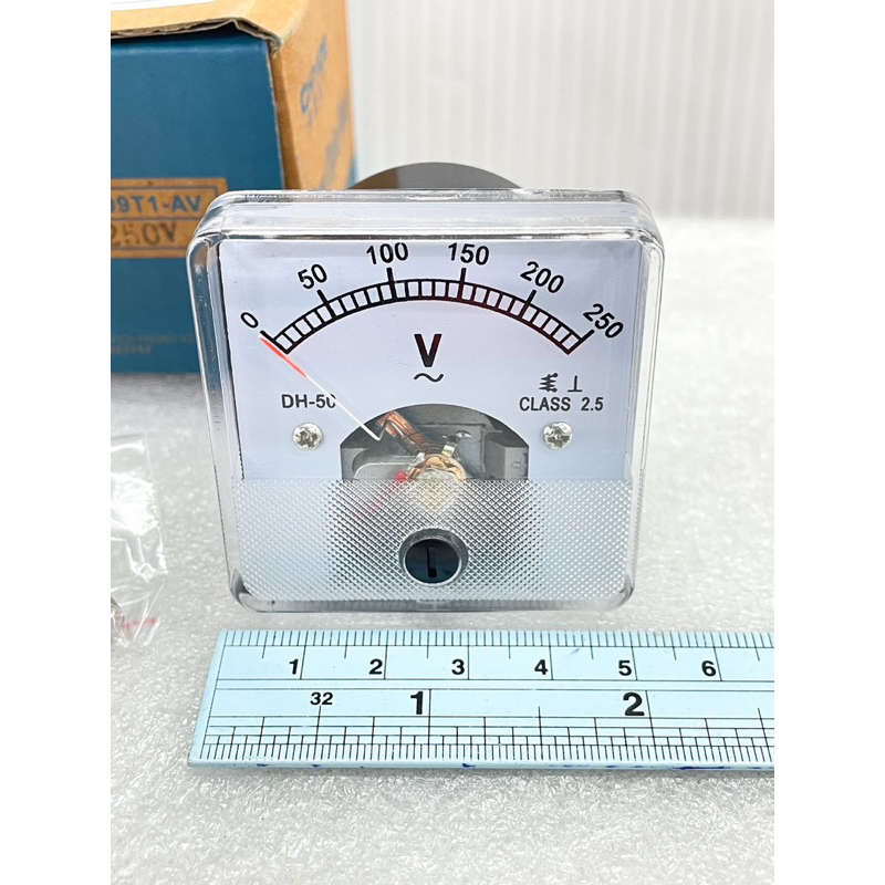 (1 Pack) Volt Meter 250VAC Model 99T1-AV Size 50x50mm Direct Connection ...