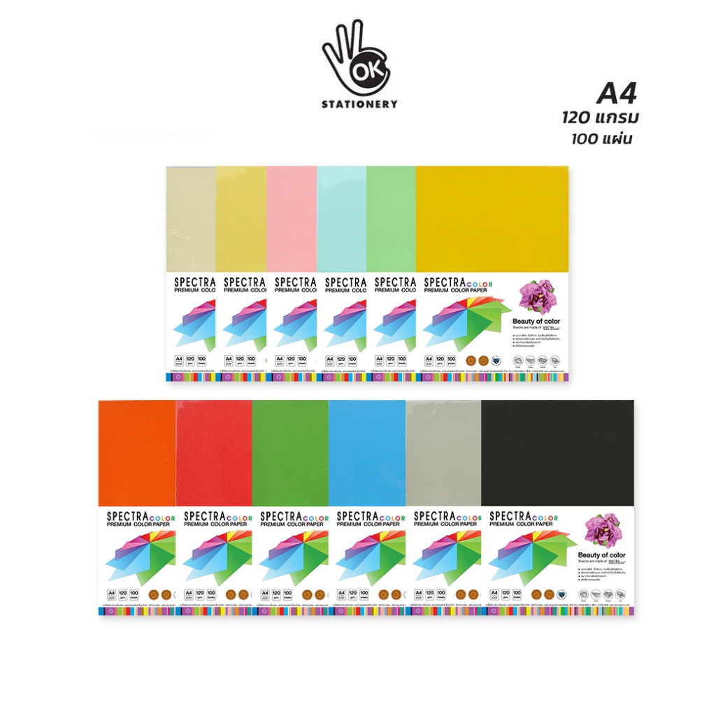 SPECTRA 2-Sided Color Paper A4 Size 120 Gsm Thick For 100 Sheets Fresh ...