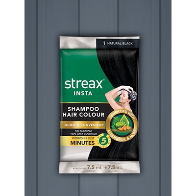 Natural Black Hair Color Shampoo (Natural Black) Streax Insta | Shopee ...