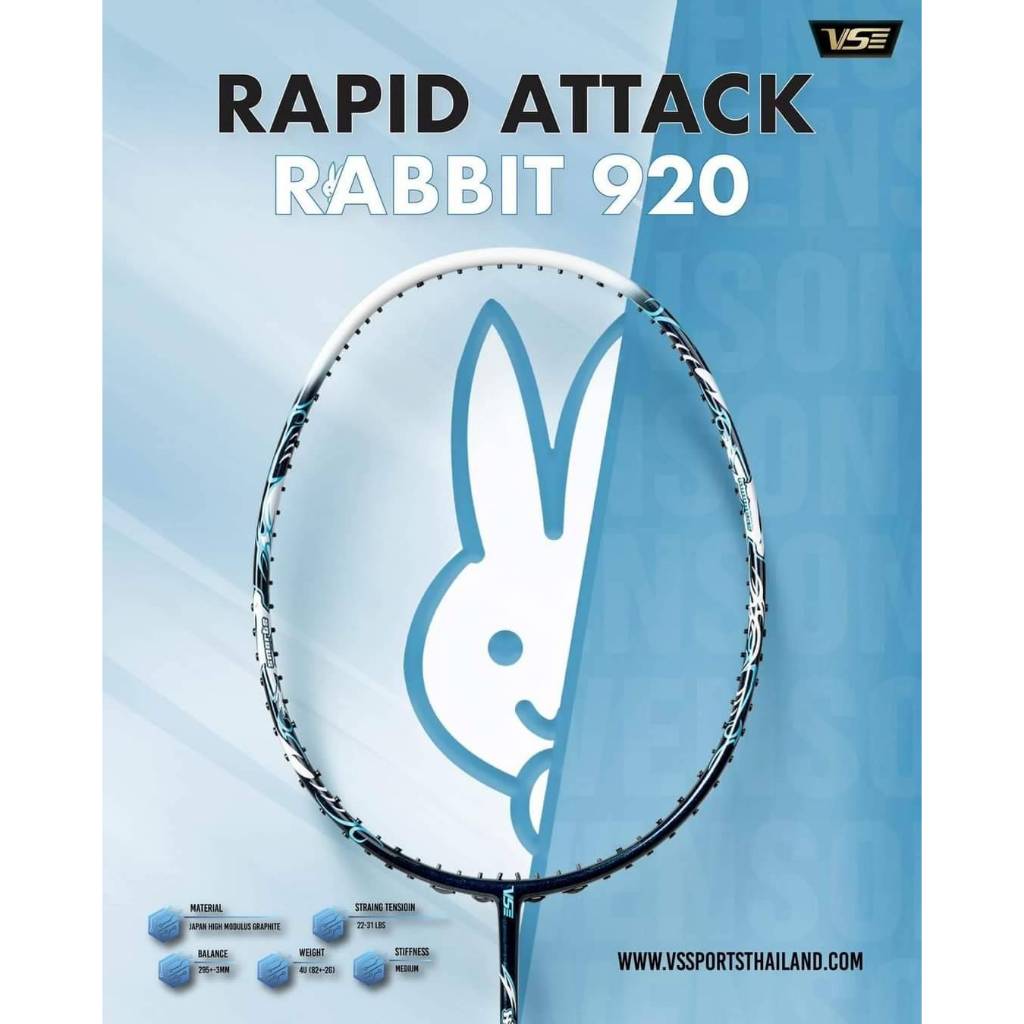 Badminton Racket VS RABBIT 920 4U Free String N Wrap Envelope (Please ...