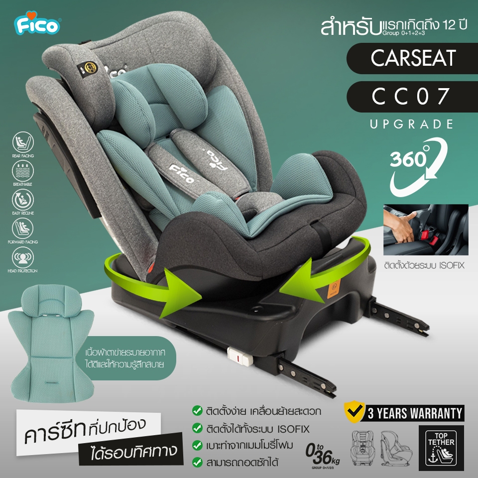 Fico 360 Degree Rotating Car Seat CC07 Boss Model Install 2 Systems ...