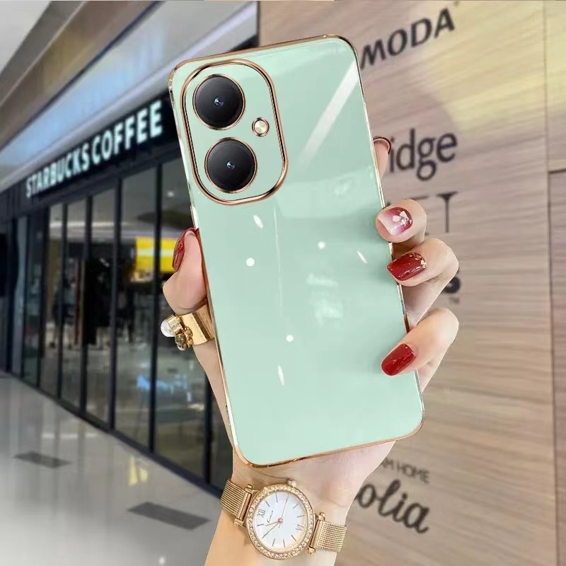 TPU Case Gold Edge For Oppo A79 A79 5G A79 5G Pastel Color Straight ...