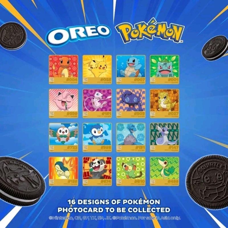 OREO x Pokémon Poke Card Mon Boon 16 Types Of | Shopee Malaysia