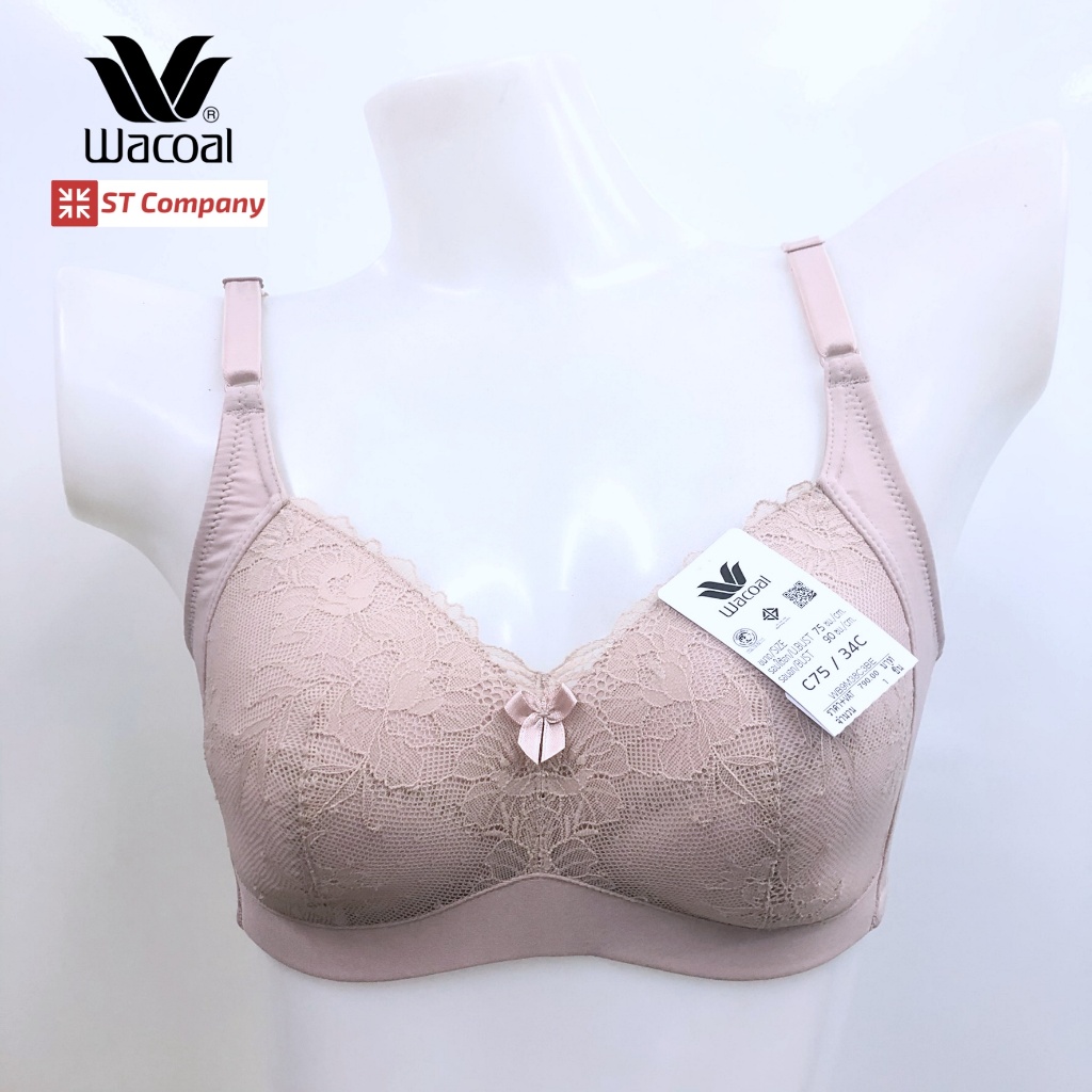 Wacoal Basic Bra Beige (Beige) Model WB9M38 4/5 cup Without Frame No Bubble Thin Underwear ...