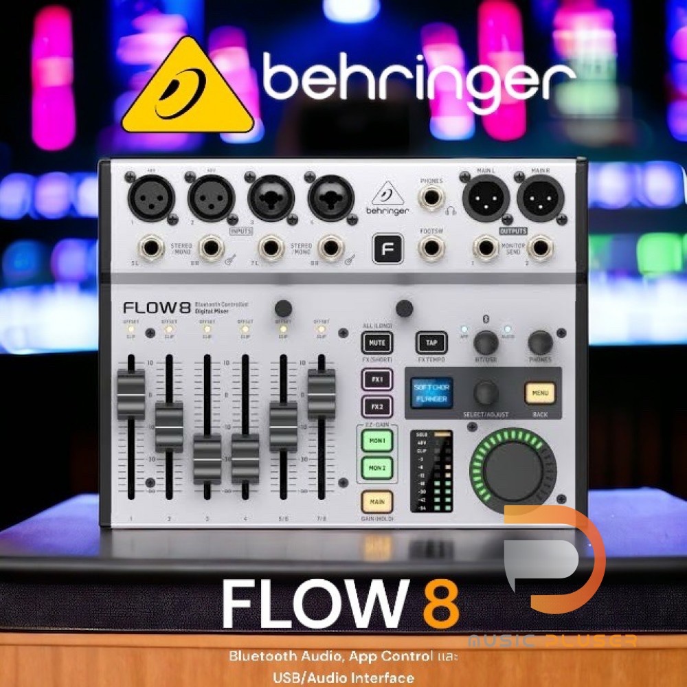 Behringer Flow 8 Mini 8 Channel Digital Mixer With Bluetooth Audio App ...