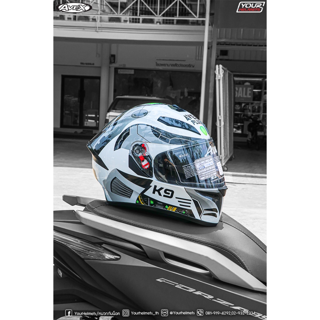AVEX PLUS HELMETS Model K9 AX-01 White | Shopee Malaysia