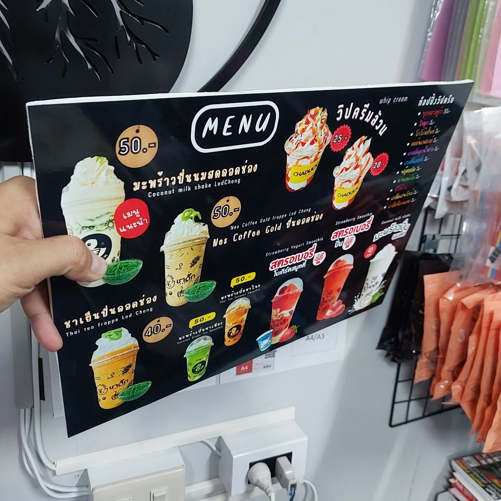 Plaswood Menu Board Coated Food Signage Water A4 A3 Product Is Design ...