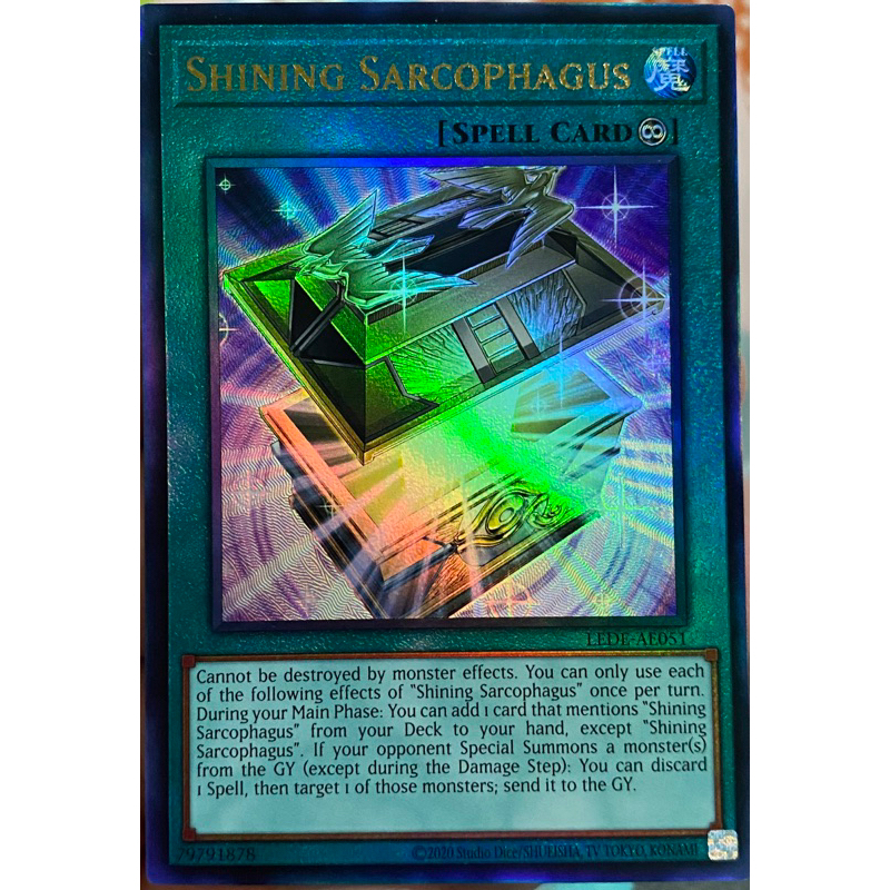 Yugioh Asia-Eng [LEDE-AE051] Shining Sarchophagus (Ultimate Rare) Authentic Yuki Card Cheap ...