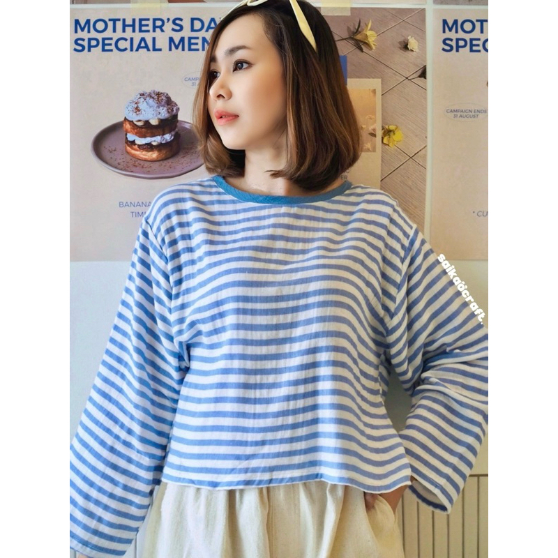 Long Sleeve Shirt With Stripes Collar (2 Layers Of Salu Fabric ...