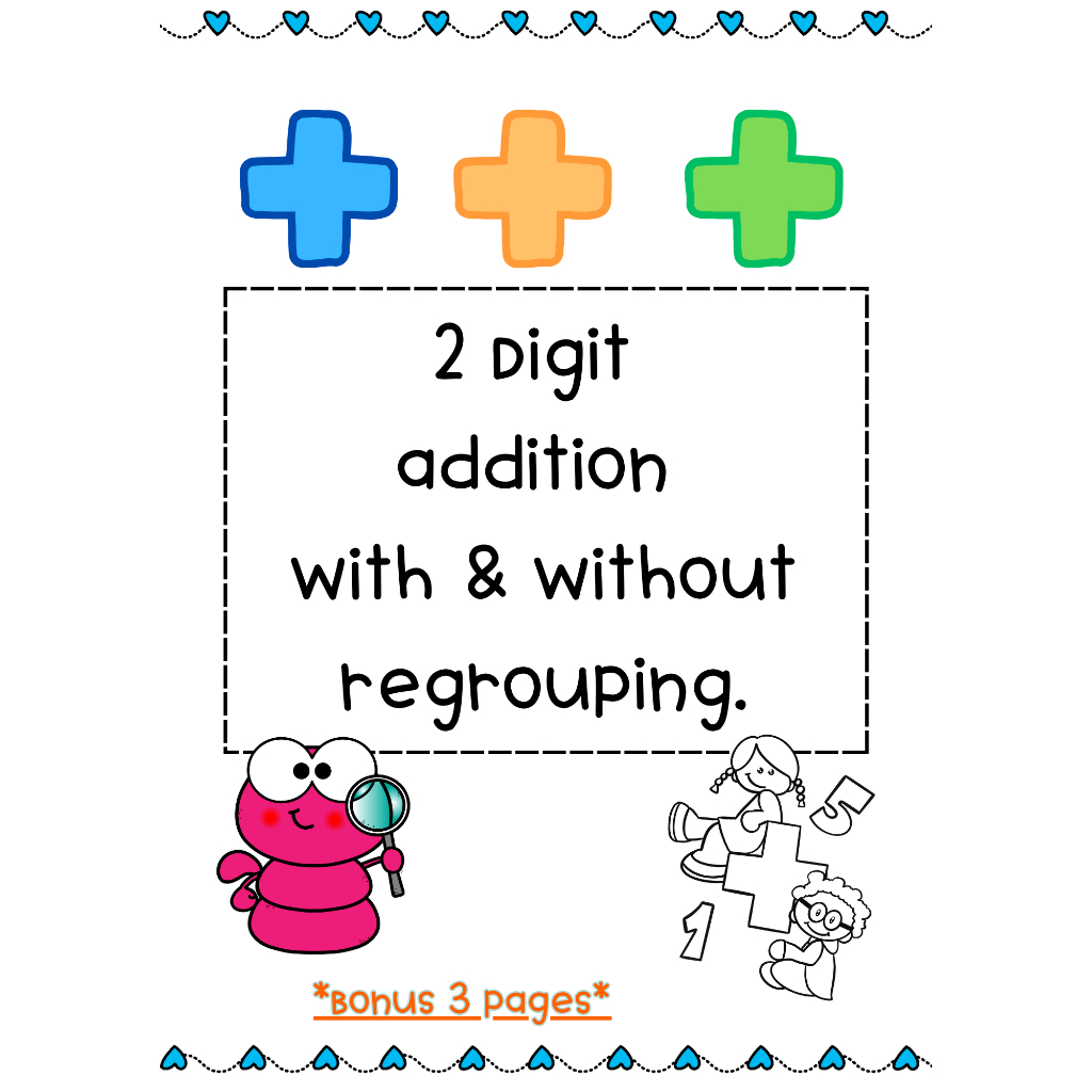 Math 2 Digit Addition with & without Regrouping (2 Digits with No ...